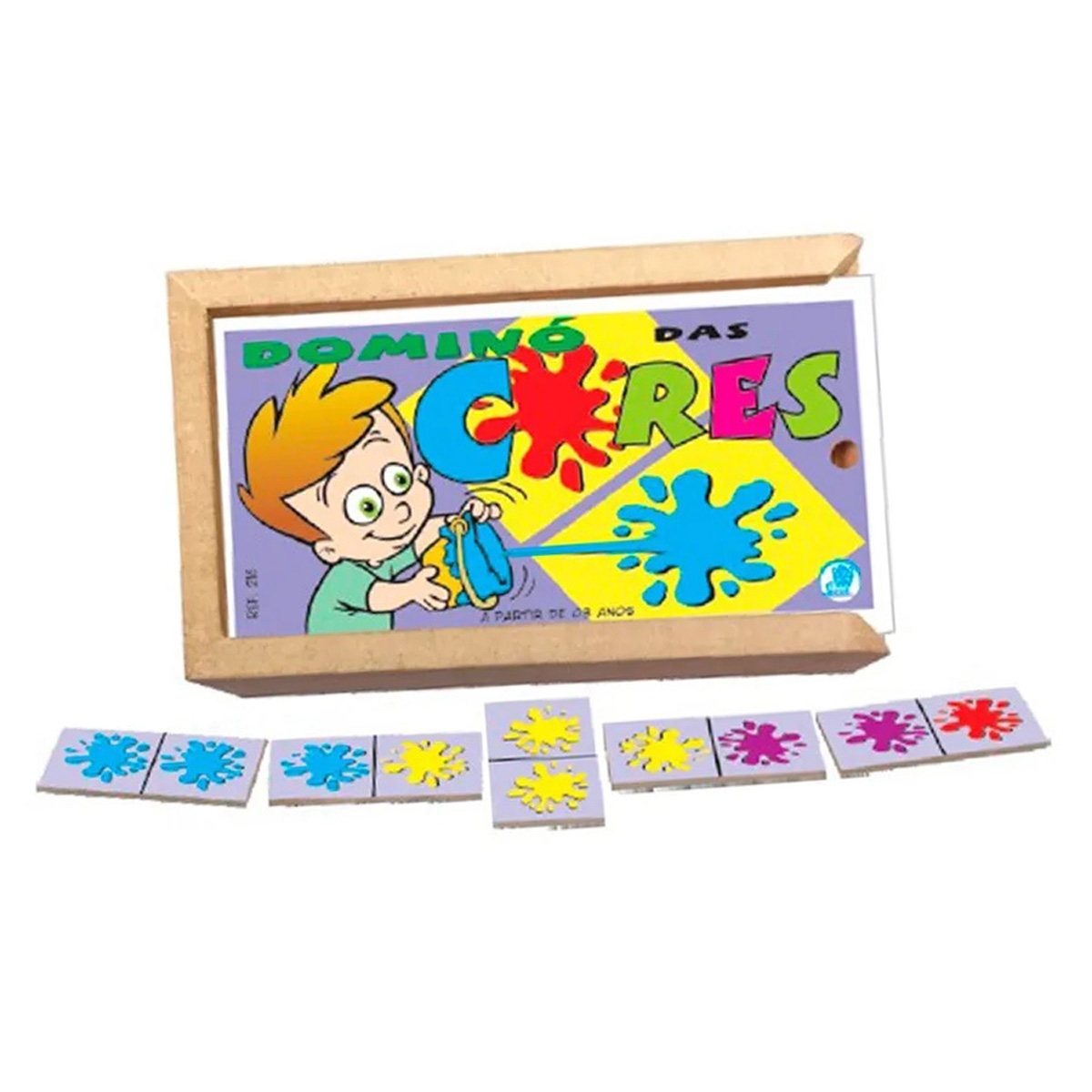 Jogo de Dominó Cores em Madeira - Simque