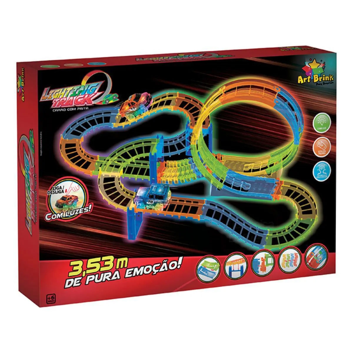 Casa da Educação - Pista Color 3,53m Carro Com Luz E Som 51 Peças ...