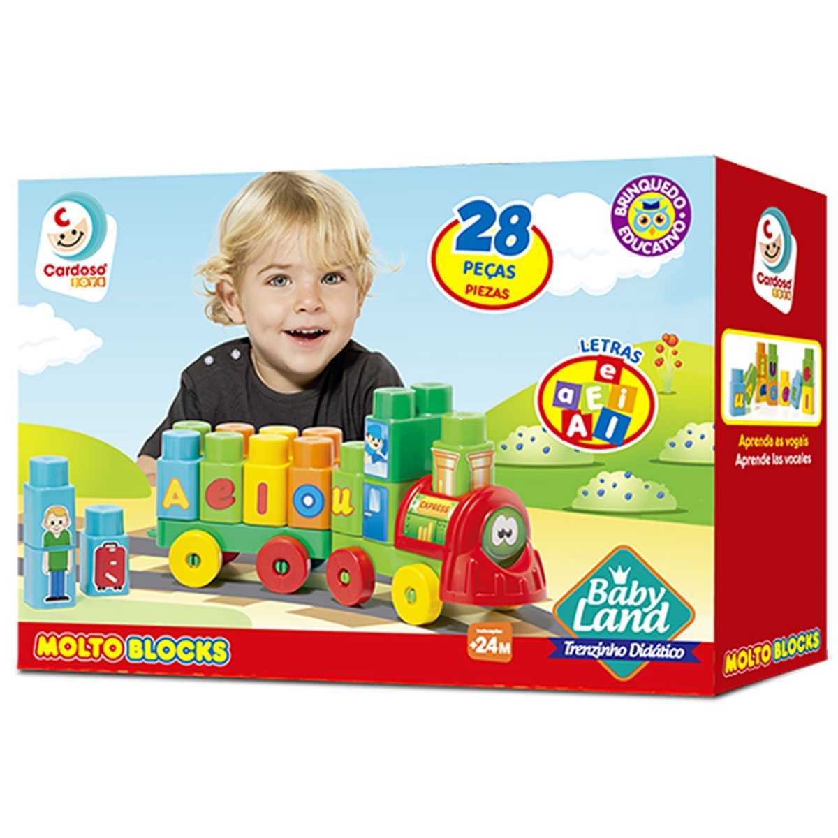 Casa da Educação - Baby Land Trenzinho Didático 28 Peças - Cardoso - 8015