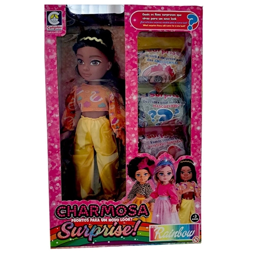 Boneca Charmosa Surprise Morena - Cotiplás - 2664 - Casa da Educação