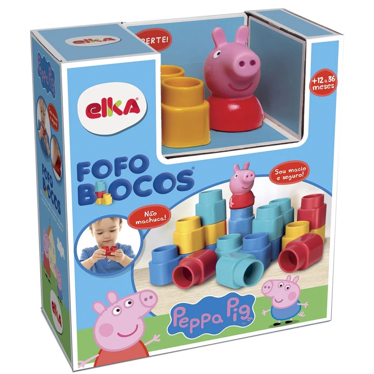 Fofo Blocos Peppa Pig com 15 Peças - Elka